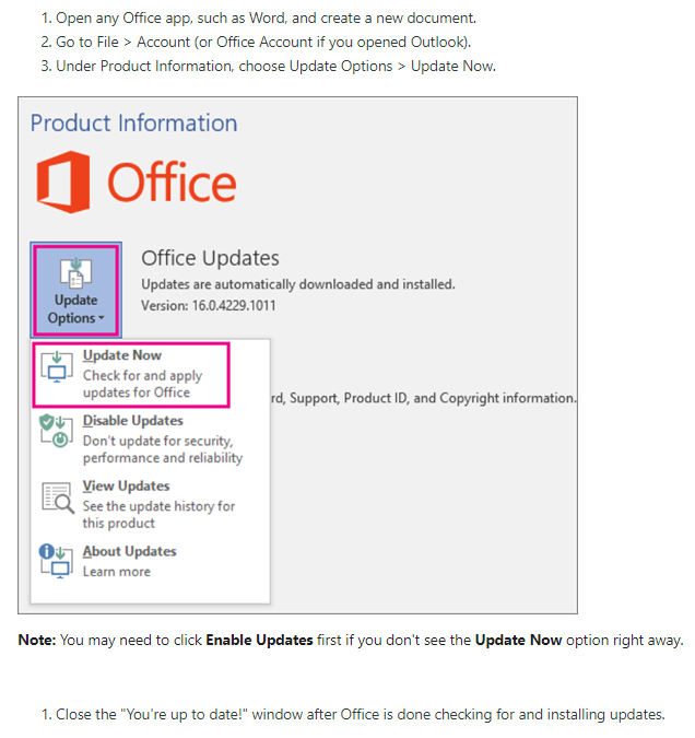 Updating Windows Office – Front Burner