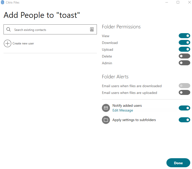Share access to Citrix ShareFile folders – Front Burner